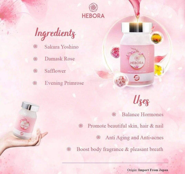 HEBORA SAKURA DAMASK ROSE PILL 60 capsules – Damode USA